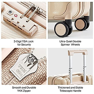 Hanke 20/29 Inch 2 Piece Luggage Sets PC Lightweight Hardshell Suitcases with Spinner Wheels & TSA Lock, Extra Large Rolling Travel Luggage, Nestable Storage 2 Piece Set 20/29（Cuba Sand）