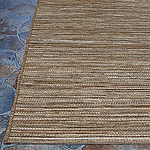 Couristan Cape Hinsdale Indoor/Outdoor Area Rug, 3'11" x 5'6", Brown-Ivory