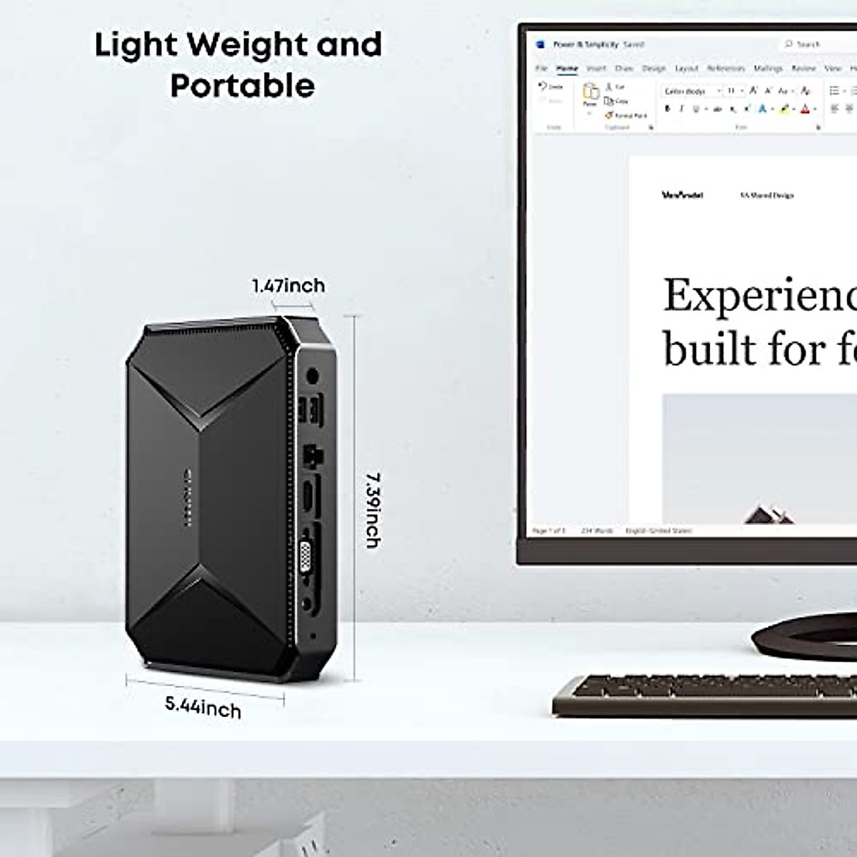 CHUWI Mini PC,8GB RAM 256GB SSD HeroBox Desktop Computer Windows 11, Intel 11th Gen N5100 Quad Core Processor(2.9GHz),Dual WiFi/BT/Gigabit Ethernet/VESA / 4K UHD/USB 3.0/Up to 2TB SSD