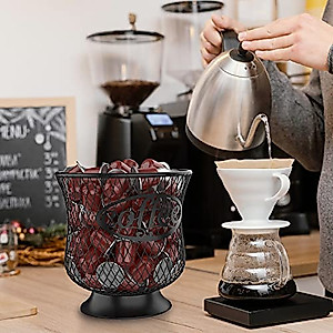 ITHSKUILL Coffee Pod Holder, Sturdy K Cup Organizer, Large Capacity K Cup Storage for Keuring Espresso Capsule Coffee Creamer, Easy to Refill and Organize for Cafe Bar, Coffee Bar Decor