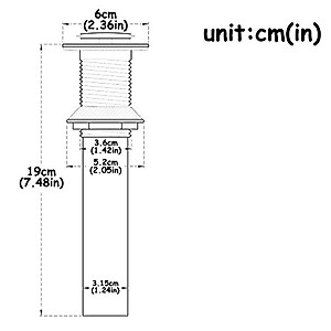 Flybath Sink Drain Antique Brass Bathroom Faucet Small Pop Up Vessel Basin Sink Drain Stopper Without Overflow