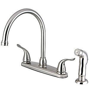 Kingston Brass FB2798YLSP Yosemite 8 Inch Centerset Kitchen Faucet, 8-3/4 inch in Spout Reach, Brushed Nickel