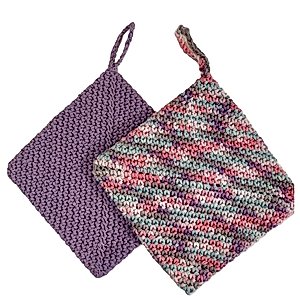 Double Thickness Potholders - 100% cotton - Trivet - Lavender and Fondant Fun