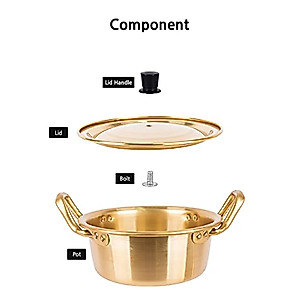 COELO Korea Noodle Pot Hot Shin Ramyun Aluminum Pot 6.3"(16cm) Traditional HOT POT Ramen Soup Stew