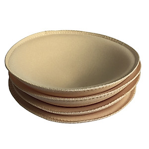 3 Pairs Removeable Round Smart Bra Pads Inserts for Bikinis Top Swimsuit Sport Bra for B C D Cup Beige