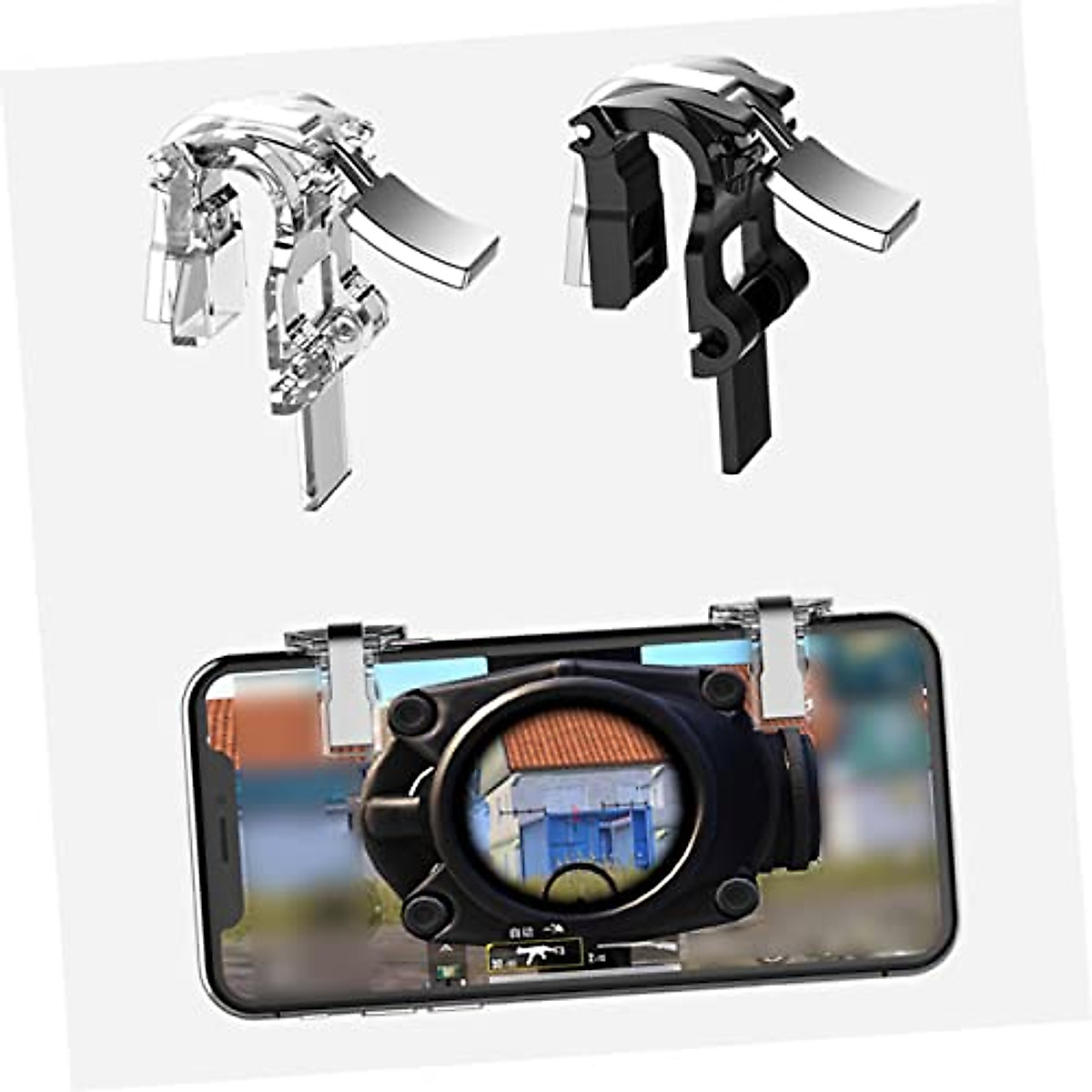ULDIGI Black Buttons 1 Pair Artifact Fire Button S Mobile Conter for Phone Shooting Tool Chicken- Assist Eat Games Chicken Eating Metal Trigger Aim Gaming Black Game Quick Shooter Push Button