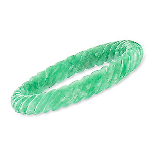 Ross-Simons Carved Jade Bangle Bracelet. 7.5 inches