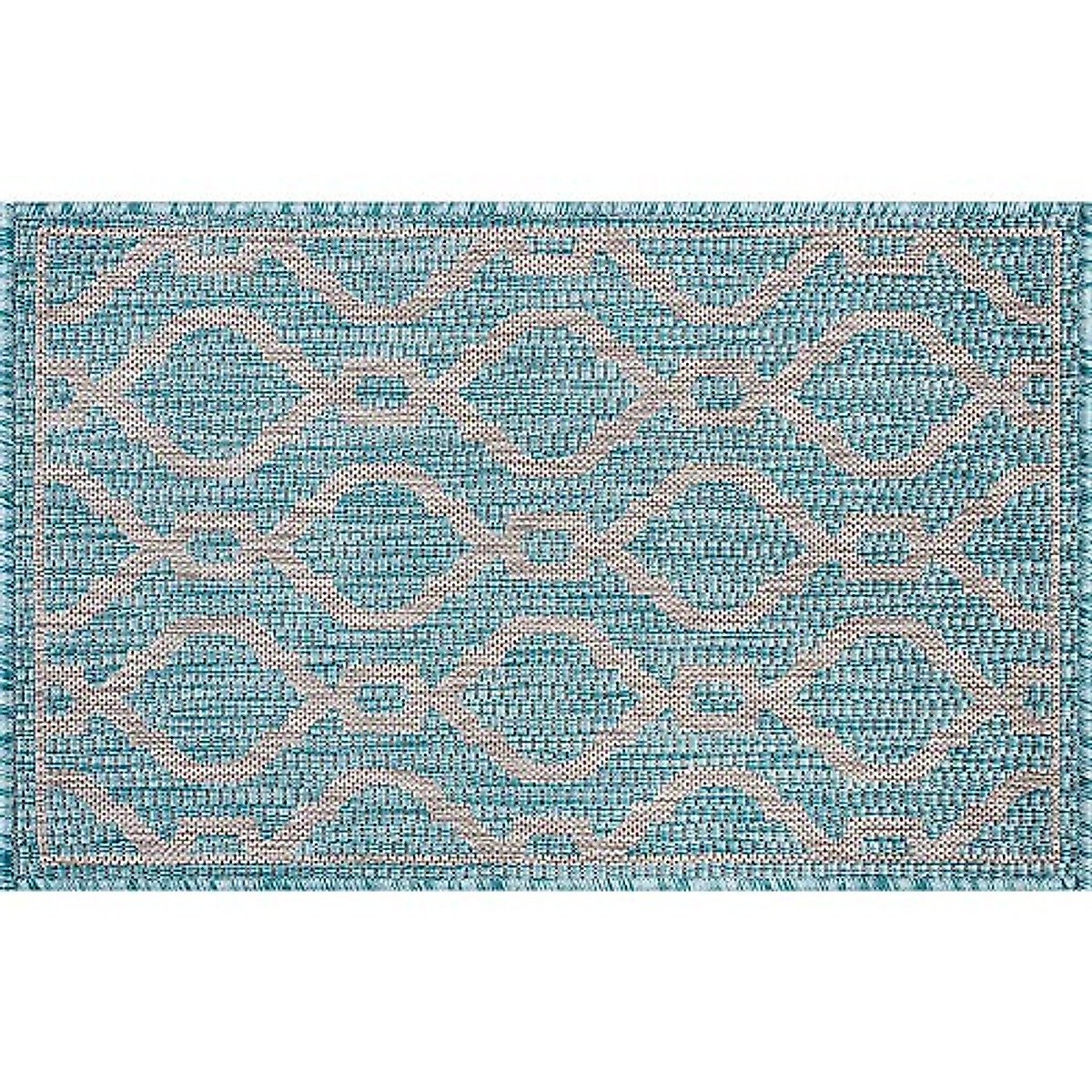 Universal Rugs Small 2x3 Indoor Outdoor Rugs for Patios Deck Porch Entryway - Transitional, Geometric Outside Area Rug Carpet for Entry Way