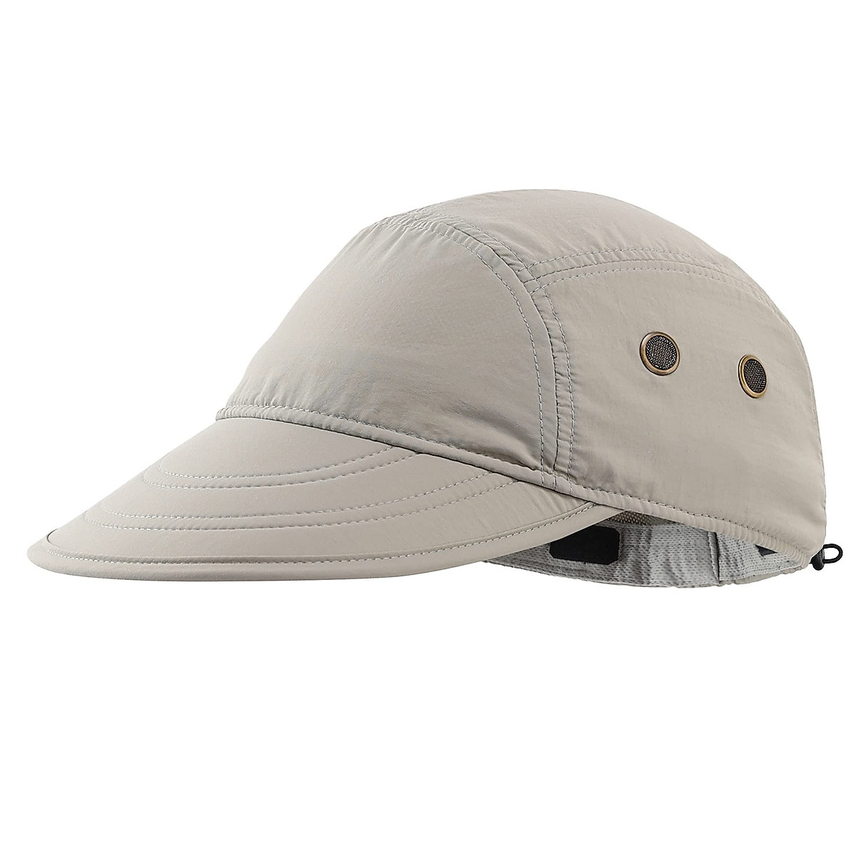 Connectyle Men's Visor Sun Hat with Neck Flap Baseball Cap for Fishing Safari Hiking Hats Light Grey