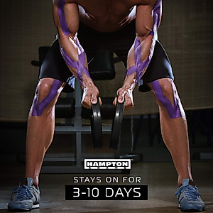 (135 Feet) Bulk Kinesiology Tape Waterproof Roll Sports Therapy Support for Knee, Muscle, Wrist, Shoulder, Back / Original Uncut Premium Therapeutic Elastic & Hypoallergenic Cotton - (Purple)