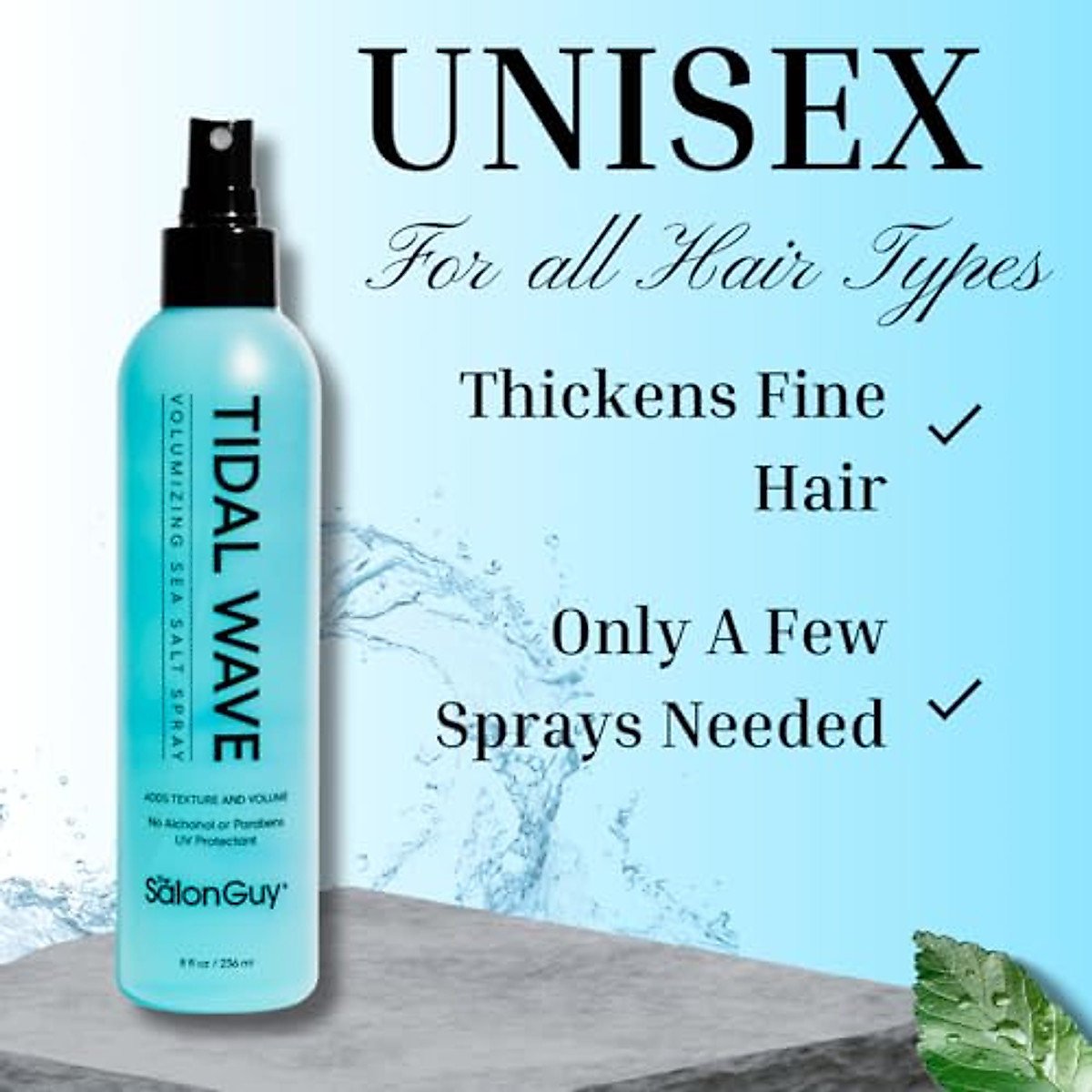 THESALONGUY Tidal Wave Sea Salt Spray Texturizing & Volumizing Hair Mist with Natural Sea Salt & Kelp for Beachy Waves Ideal for All Hair Types