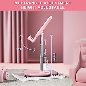 AFISEL Cute Phone Stand Angle Height Adjustable Cell Phone Stand for Desk Penguin Phone Stand Fit with Switch,Phone,ipad,Headphones Create a Lovely Atmosphere Pairing Cute Penguin Plush(Pink)