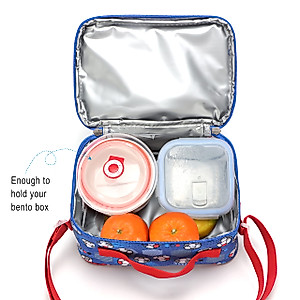 YOJOY Kids Backpack for Boys with Lunch Box Set Elementary School Bags 16 inch Kindergarten Primary Bookbags Football Dinosaur Backpacks (Blue Football Set)