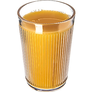 Carlisle FoodService Products Crystalon Stack-All Stackable Tumbler Plastic Tumbler with Ribbed Texture for Restaurants, Catering, Kitchens, Plastic, 8.4 Ounces, Clear