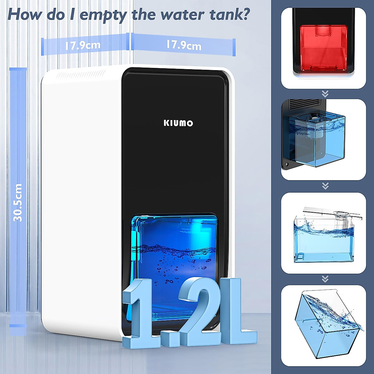 Dehumidifier for Home,Kiumo 40 OZ Small Dehumidifiers for Room, Quiet with Auto Shut Off, Portable Dehumidifiers for Bedroom (350 sq. ft), Bathroom, RV, Closet