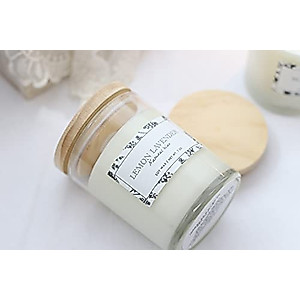 Aronica Pure Candle, Lemon Lavender Scent, 7.05oz / 200g, Cute High End Bathroom Candle with Bamboo Lid, Small Non Toxic Candle for Aromatherapy, Spring Bathroom Decor