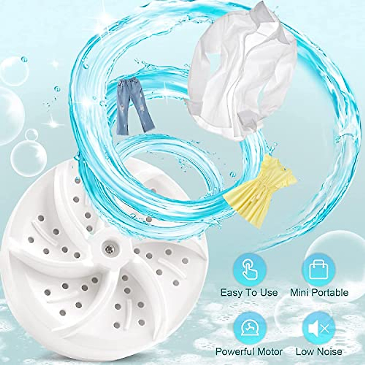 Portable Washing Machine Mini Washing,Mini Dishwashers Ultrasonic Turbo Disinfection with USB, Suitable for Home, Business, Travel, College Room, RV, Apartment