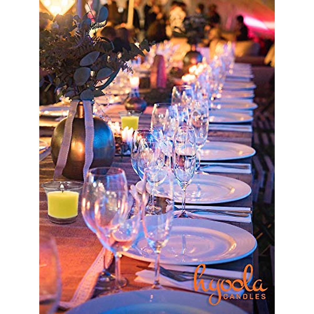 HYOOLA Clear Cup Filled Citronella Votive Candles - 12 Hour Burn Time - 12-Pack, Ideal Bug Repellent Candles, European Made