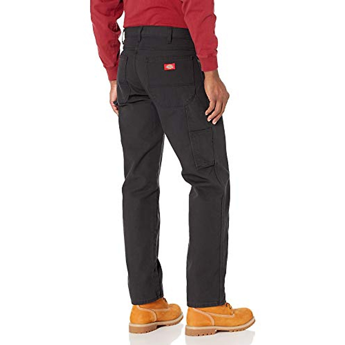 Dickies Men's Relaxed Fit Straight-Leg Duck Carpenter Jean, Black, 34W x 32L