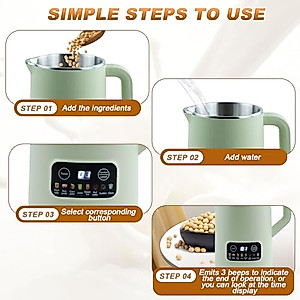 Nut Milk Maker Machine, 20oz Automatic Almond Milk Maker Machine, Soybean Milk Machine for Homemade Almond, Oat, Soy, Etc Grain, Soy Milk Maker Machine with Timer/Keep Warm/Self-Cleaning