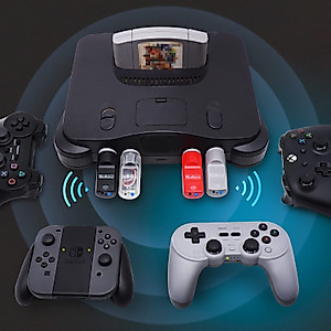 BITFUNX RetroScaler N64 Wireless Controller Adapter - Supports N64 Game Console, Compatible with PS3/PS4/PS5, Xbox One S, Series X/S, Switch Pro Bluetooth Controllers