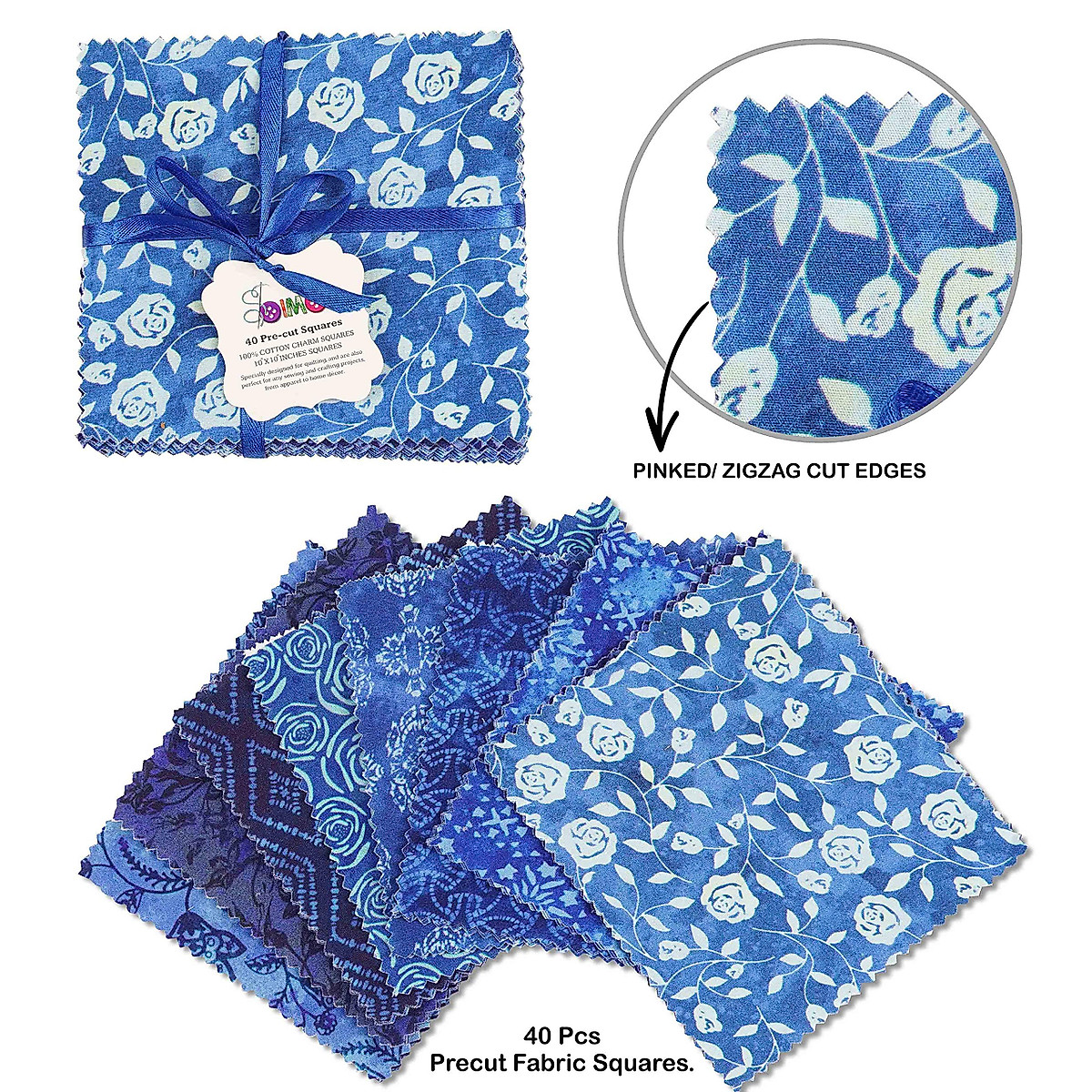 Soimoi Batik Print Precut 10-inch Cotton Fabric Quilting Squares Charm Pack DIY Patchwork Sewing Craft