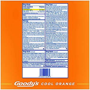 Goody's Pain Relief Powders, Extra Strength Headache Powder Cool Orange, 24 ct (Pack of 1)