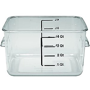 Rubbermaid Commercial Products Polycarbonate Space Saving Storage Container, 1-Gallon, Clear, Best use for Restaurant Kitchens/Lunch, Pack of 12