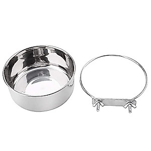 Leftwei Bird Feeding Dish Cups,Bird Cage Feeder, Stainless Steel Parrot Bowl, Bird Feeders Bird Parrot Waterers Bowls Reliable Bird Cage Accessory(Large)