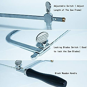 HEYMOUS Jewelers Saw Frame Set with Blades 12 Pieces Small Jewelry Saw Frame Kit Adjustable Cutting Tools