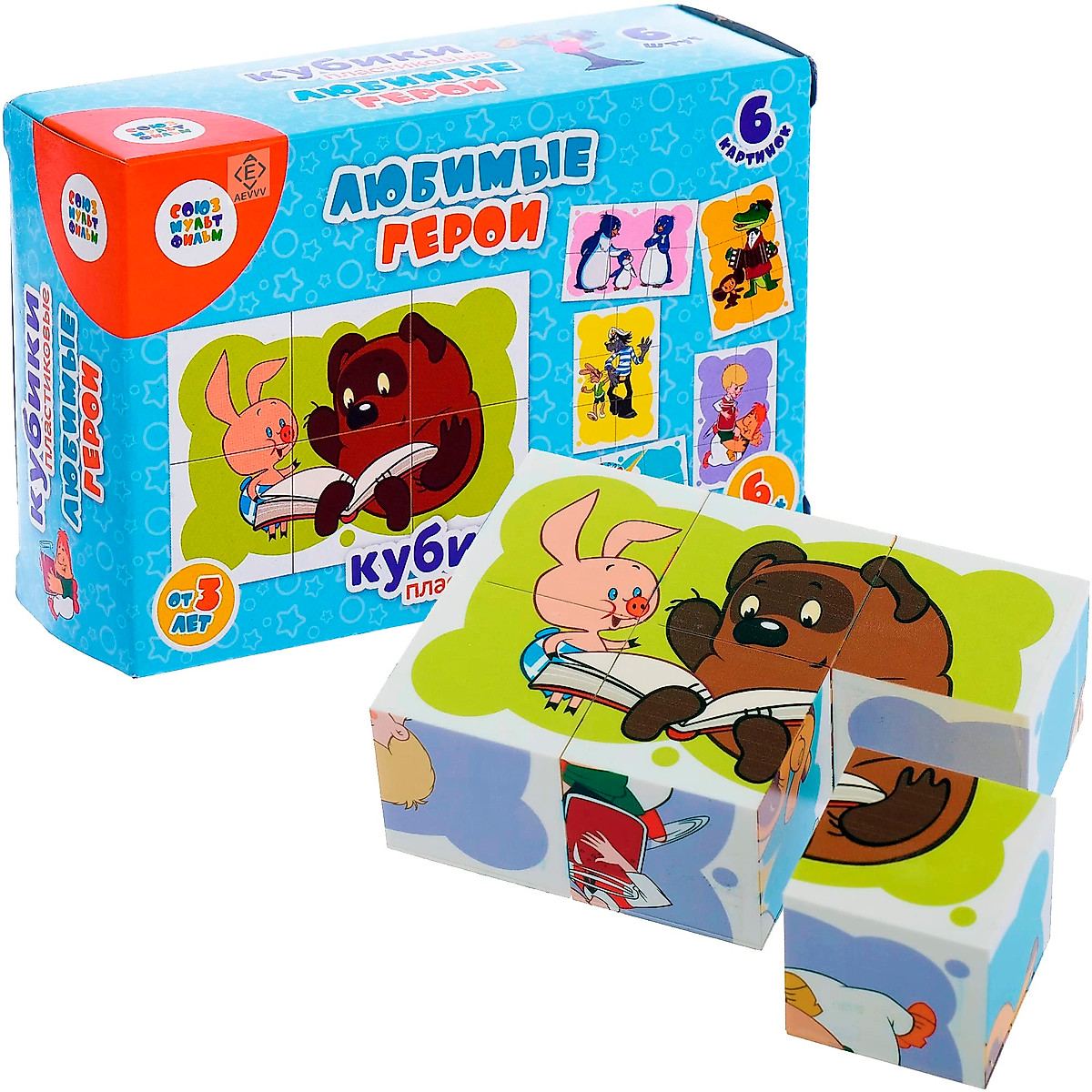 AEVVV Building Blocks Puzzles Russian Soviet Soyuzmultfilm Cartoons - Русские мультики - Cubes for Stacking Learning Puzzles