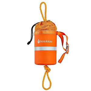 Skog Å Kust Rescue Throw Bag w/ 50-Feet of Floating Reflective Rope (Orange Reflective, 50' x 8mm)