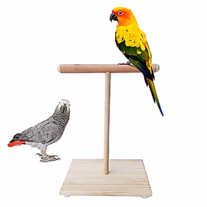 Dft Bird Toys, Wooden Parrot Perch for T Stand Bird Training Paw Grinding Toys Pet Cockatiel Cage Nest for Play Platform