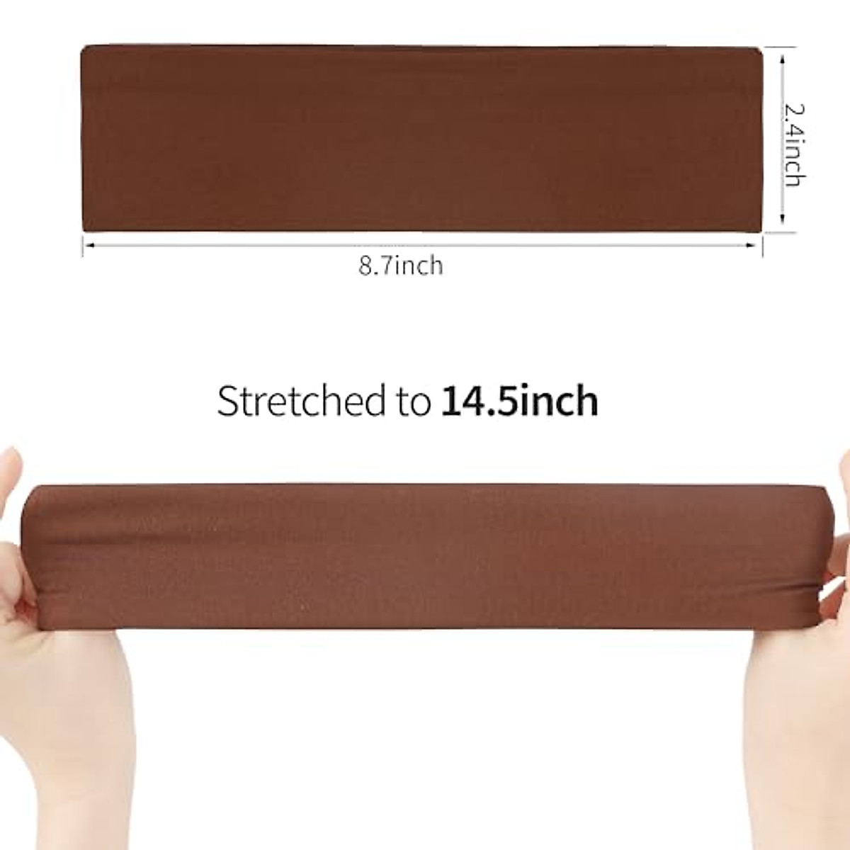 Fishinsea 8 Pack Sport Headbands for Women, Elastic Soft Fabric Non-Slip Hair Bands Hair Warp for Daily Workout Yoga Running Sports