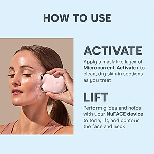 NuFACE Aqua Gel Activator - Microcurrent Conductive Gel & Activator Powered by IonPlex & Hyaluronic Acid to Enhance Results of NuFACE Microcurrent Facial Device - Improves Skin Radiance (3.3 oz)