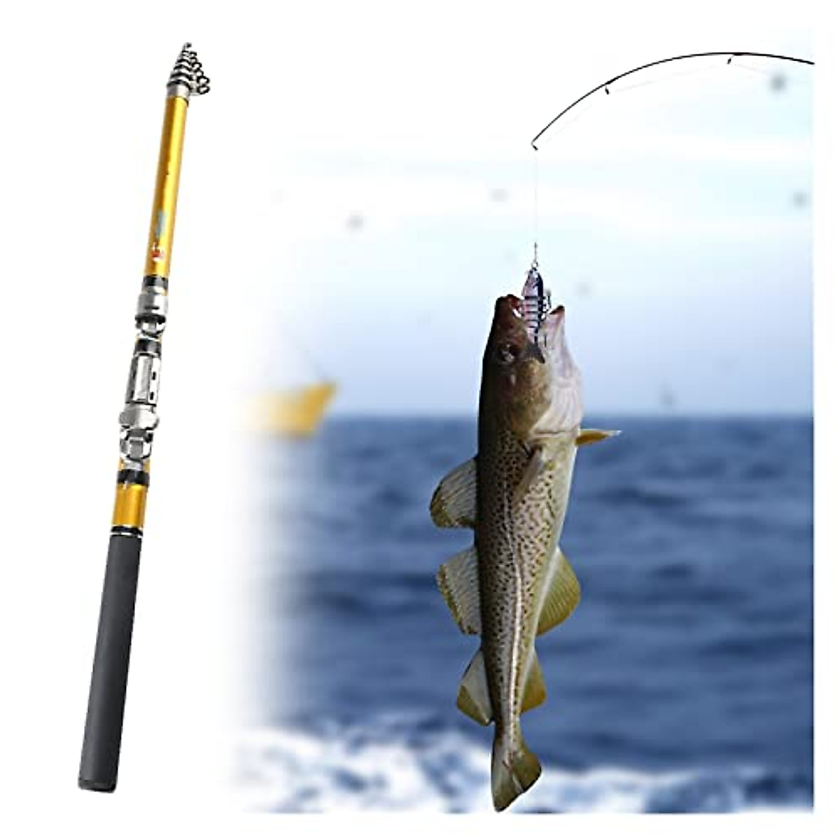 XINNUO Portable Sea Fishing Rod Pole Carbon Fiber Rock Fishing Pole 1.5/1.8/2.1/2.4/2.7/3m Telescopic Travel Fishing Rod Mini Fish Tackle Accessories Tools (Size : 3.0m)