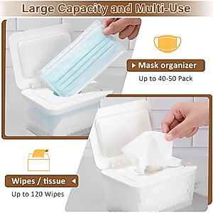 2 Pieces Wipes Dispenser Baby Wipe Holder Case Dustproof Wipes Box Wipes Container with Lid Keep Diaper Wipes Fresh