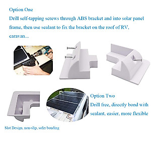 CMYYANGLIN Solar Panel Mounting Brackets ABS Corner Bracket Kit 7PCS, Drill-Free Widely Used on Roofs of RV, Caravans, Vehicles, Camper Vans, Sheds, Garages, Deck of Boats, White