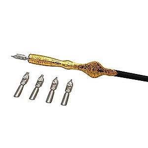 Gullor Calligraphy Pens Set - Dip Pen Handcrafted Calligraphy Set with 18 Nibs, Gold