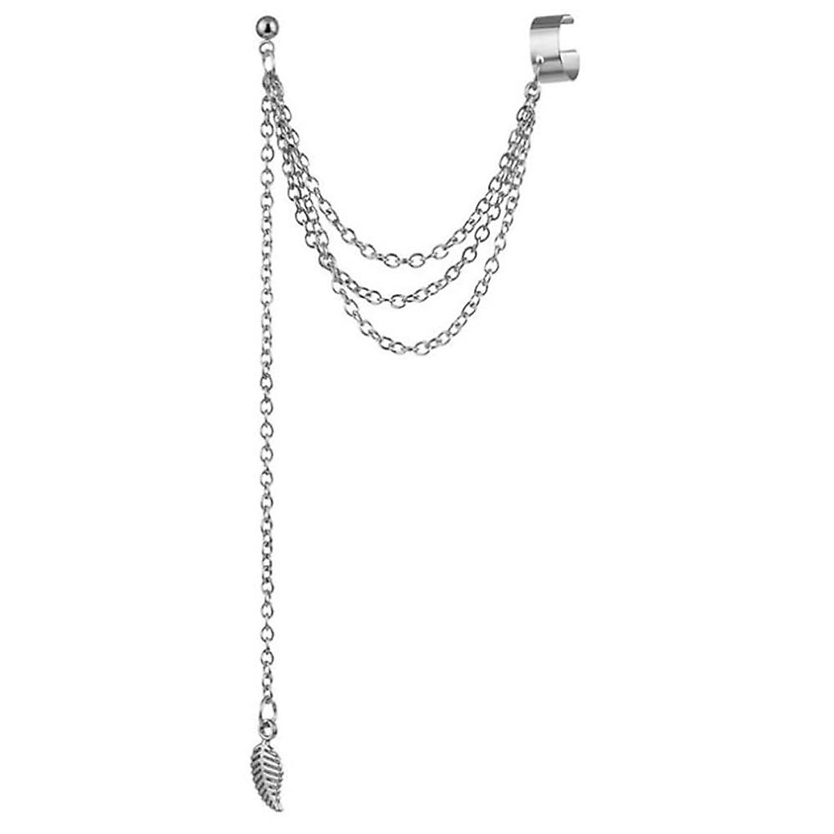 2-6Pcs Butterfly Cuff Chain Earrings Star Moon Leaf Silver Gold Tassel Crawler Earring Wrap Earrings Crystal Drop Earring Set Jewelry Gift