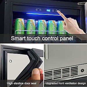 MGMEDOS 24 inch Undercounter Refrigerators Beverage Fridge Single Drawer Fridge with Digital Display for Indoor Outdoor Patio