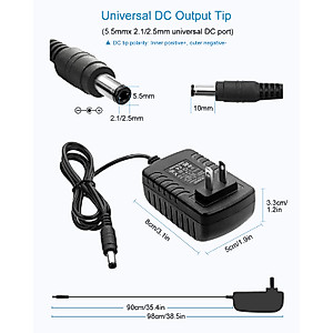 ALITOVE 5V 3A 15W AC 100V~240V to DC Power Supply Adapter Converter 5.5X 2.5mm 5.5x2.1mm Plug for WS2812B WS2811 WS2801 SK6812 LED Pixel Strip Light CCTV Camera Security System