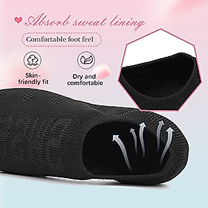 YKXLM Women's Practice Dance Shoes Professional Social Dance Sneaker Beginner Ballroom Performance Salsa Shoes,Black,1/3" Heel,7 US