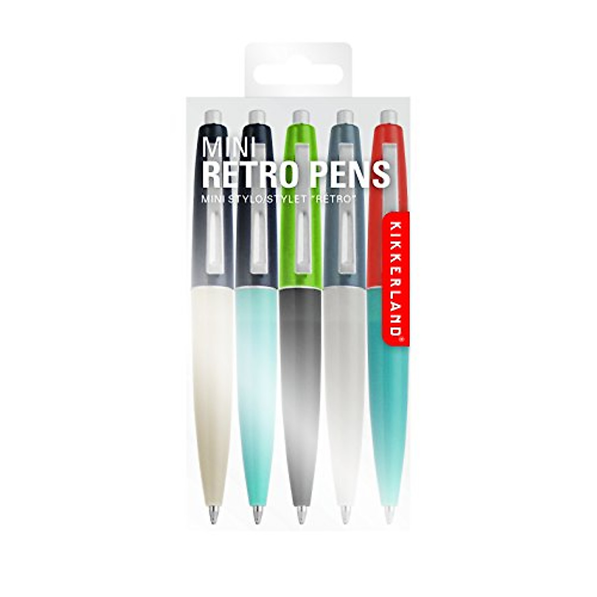 Kikkerland Mini Retro Pens, Set of 5 (4329S)