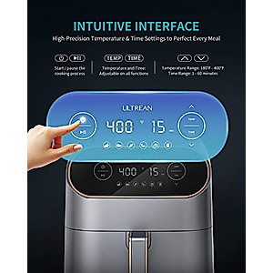 9-Quart 6-in-1 Electric Hot Air Fryer Oven, Large Family Size Oilless Cooker with LCD Touch Control Panel and Nonstick Basket - ETL Certified, 1750W