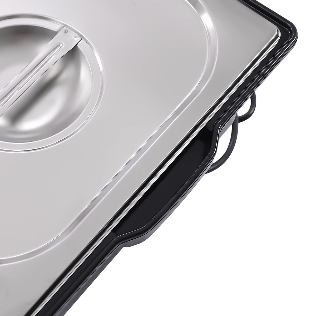 9L Electric Chafing Dish Buffet Stainless Steel Warmers Trays Server Chafer Digital Display for Catering(Black)