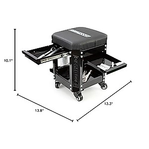 OEMTOOLS 24994 Workshop Creeper Seat, Rolling Stool with Tool Storage, Mechanic Stool for Garage Work, 280 lb Capacity