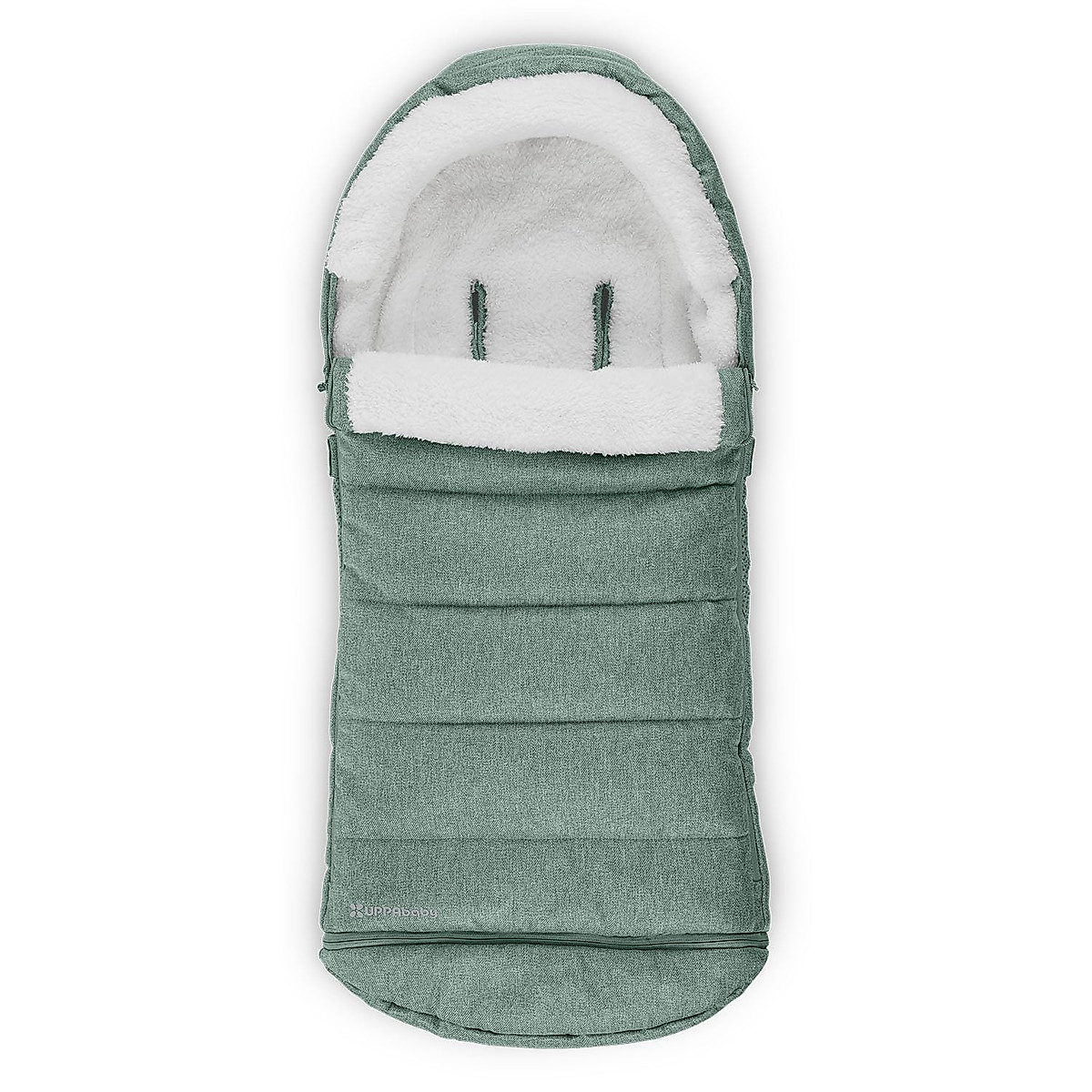 UPPAbaby CozyGanoosh Footmuff - Easily Attaches to UPPAbaby Strollers + RumbleSeat - Ultra-plush, Weather-Proof - Winter Stroller Cover - Gwen (Green Mélange)