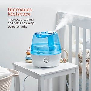 Cool Mist Humidifiers for Bedroom - 2.2L Water Tank, Baby, Office, Quiet Ultrasonic Air Vaporizer, Adjustable Mist Level, 360 Nozzle Rotation, Auto-Shut Off, Large Area Humidifier Easy Fill and Clean