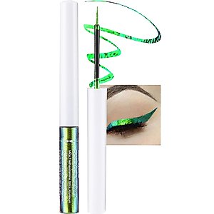 Chameleon Glitter Eyeliner Liquid - 1Pcs Gold Metallic High-Pigmented Colored Makeup Glitter Pen for Eye Liner Eyeshadow, Smudge-proof, Ultra-Fine Tip Multichrome Eyeliner, Gift for Women Girl- 01